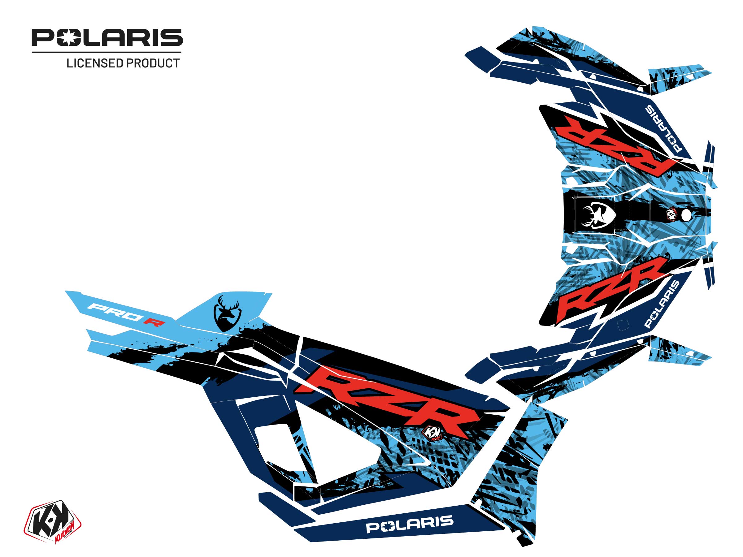 polaris utv chaser graphic kit blue | Kutvek