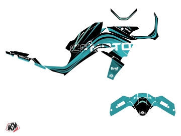 kit déco moto cf moto drift noir-turquoise | Kutvek