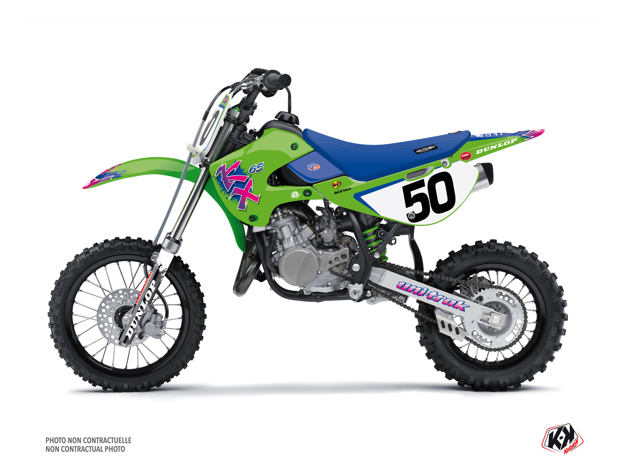 kawasaki dirt bike fifty graphic kit green | Kutvek