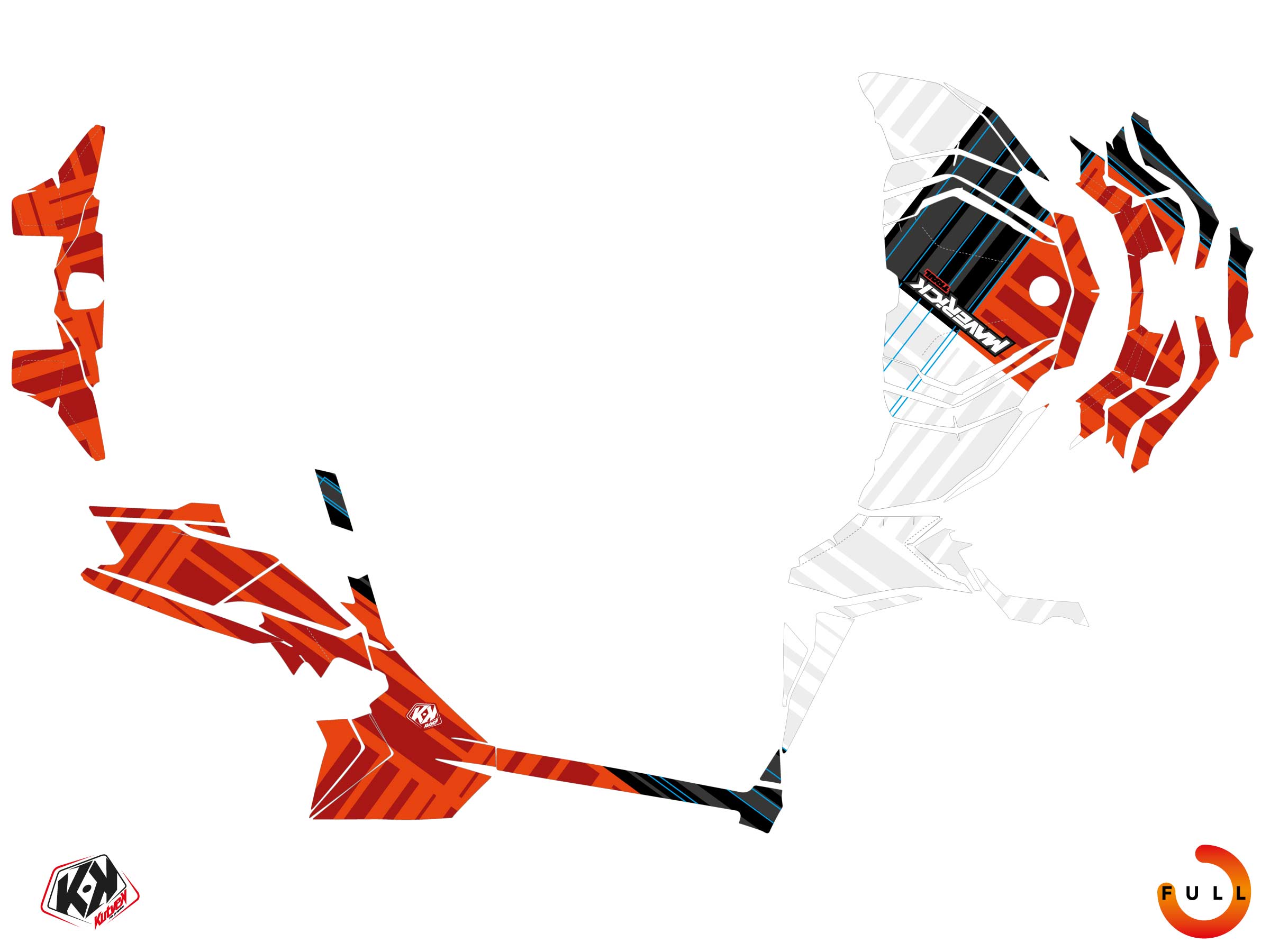 can-am utv kinetik serie graphic kit red | Kutvek