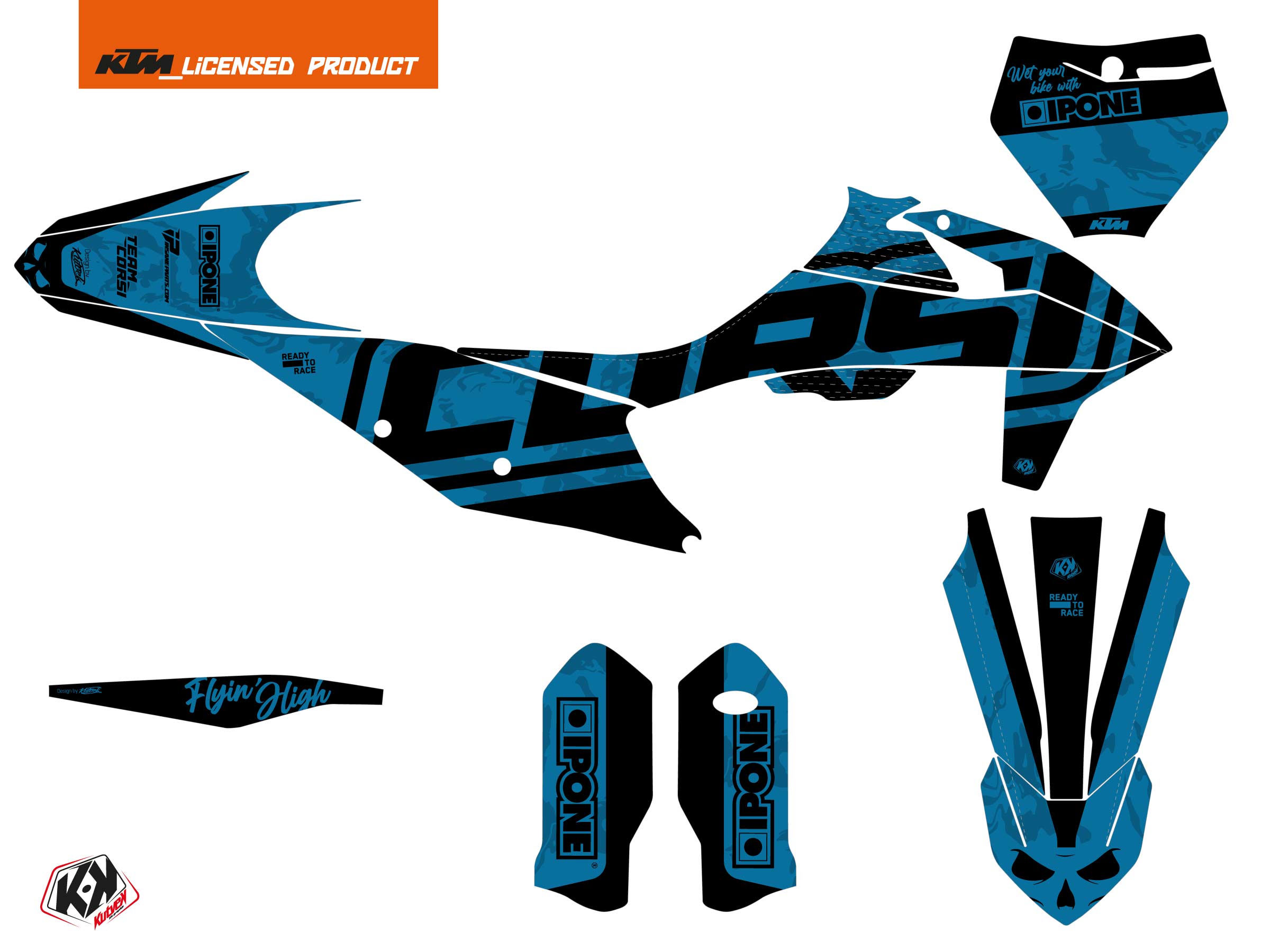 ktm dirt bike replica thomas corsi summer k23 graphic kit black-blue ...