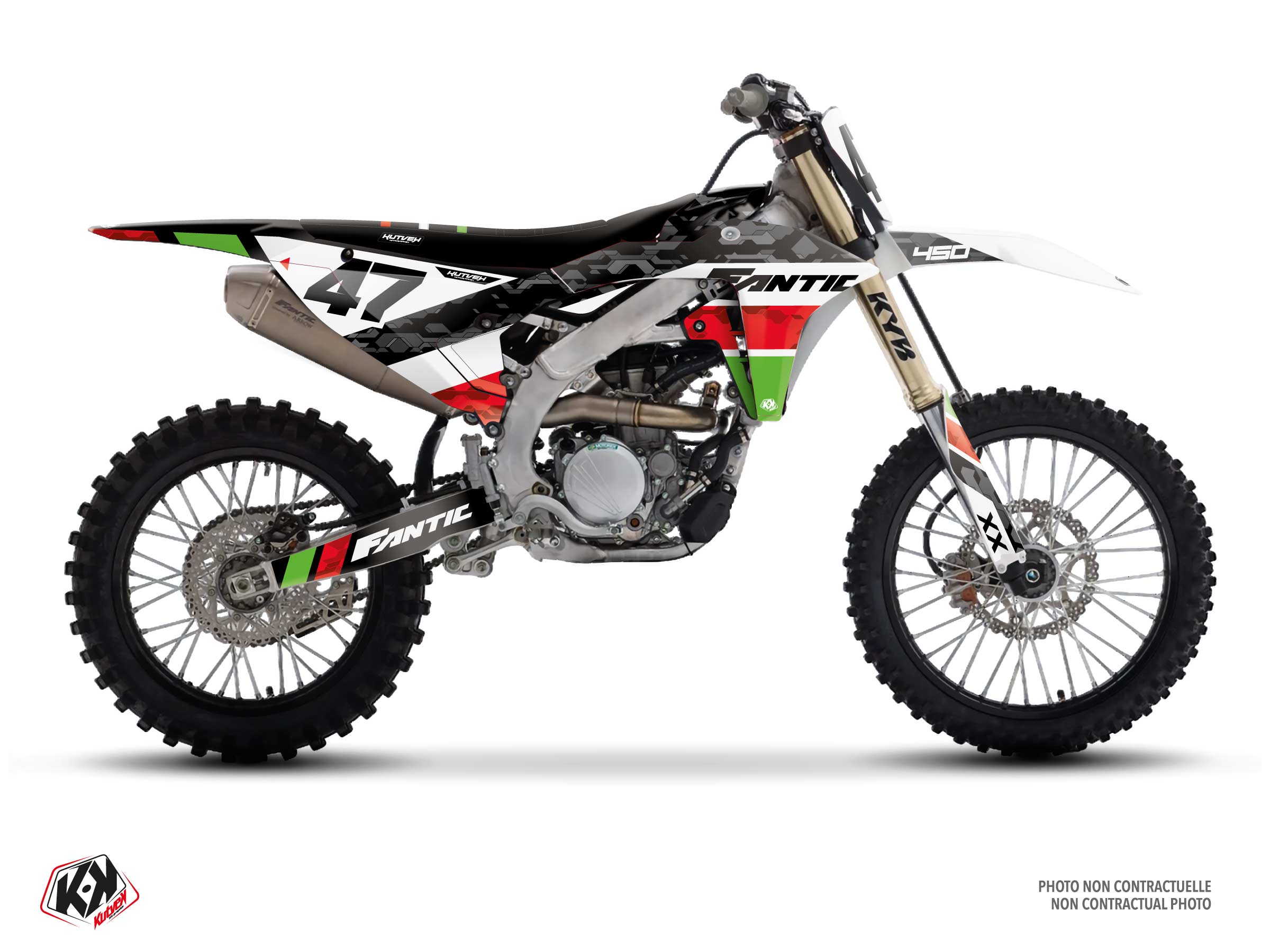 kit déco motocross fantic soldier noir | Kutvek