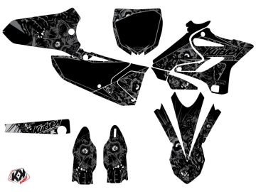 kit déco motocross yamaha zombies dark noir | Kutvek