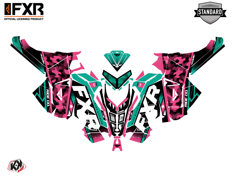 kit déco motoneige polaris fxr k21 rose | Kutvek